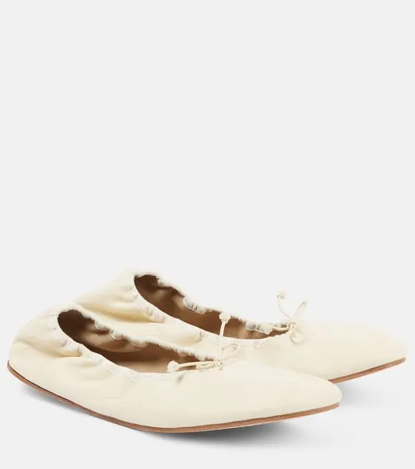 THE ROW Leather Ballet Flats - White
