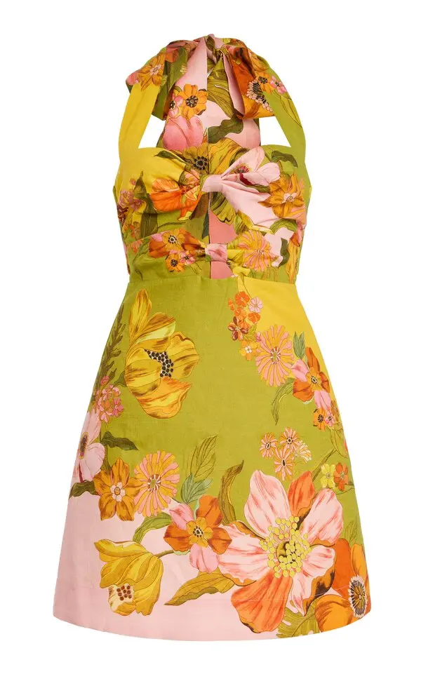 ALEMAIS Silas Halter Mini Dress - Multi