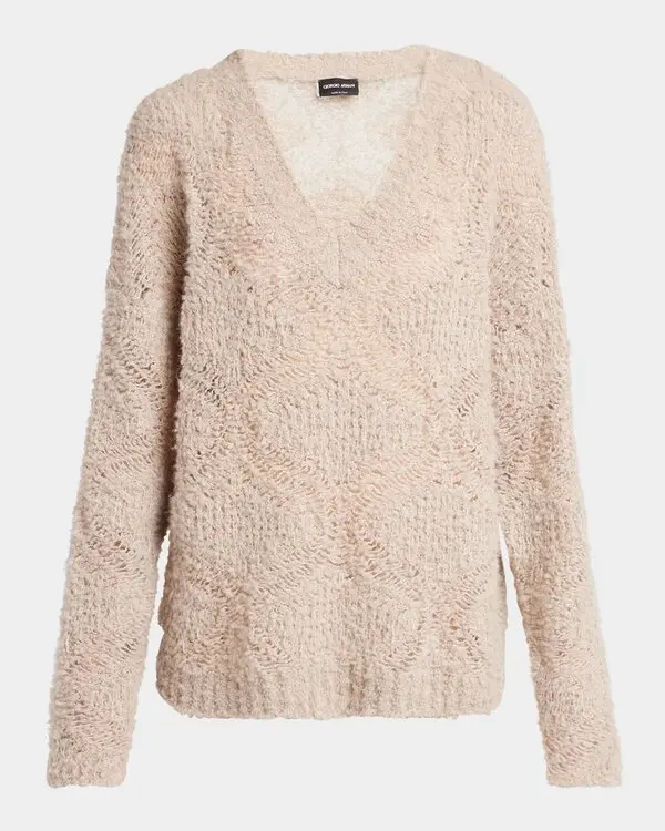 Giorgio Armani V-neck Open-knit Sweater