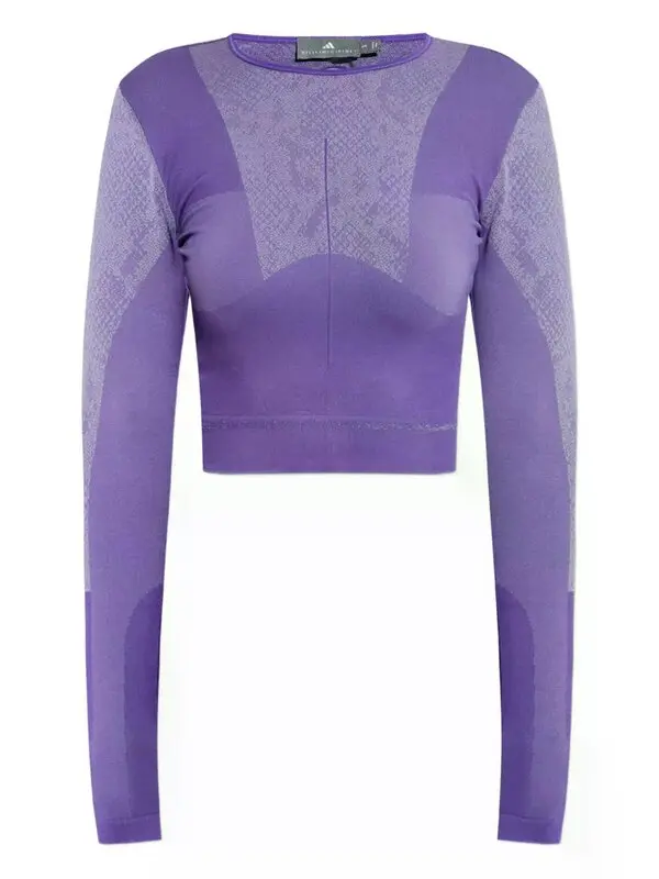 Adidas By Stella McCartney Snakeskin-pattern Long-sleeve Top