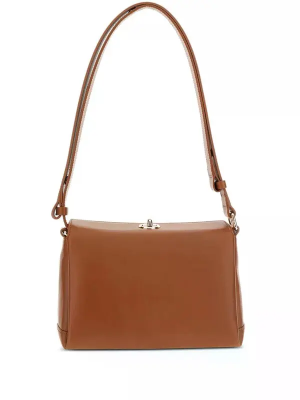 Plan C Leather Shoulder Bag - Brown