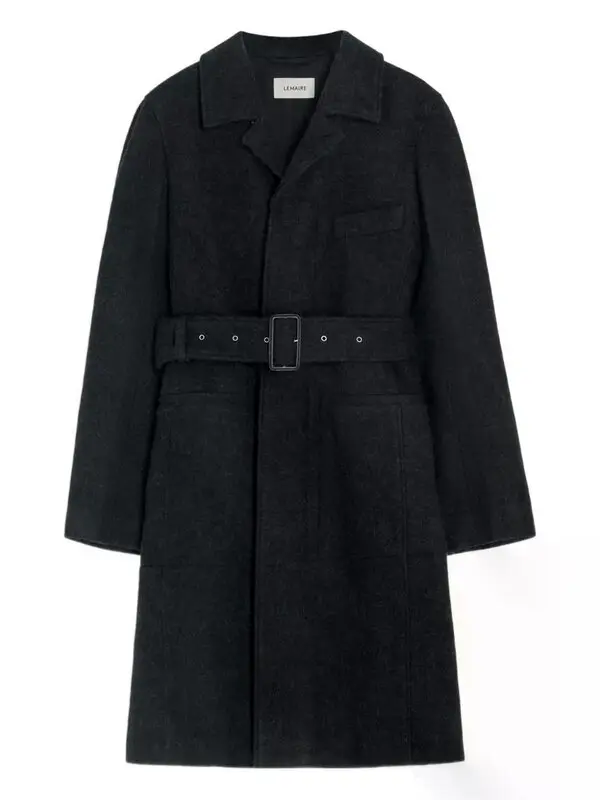 LEMAIRE Belted Tailored Coat - Black
