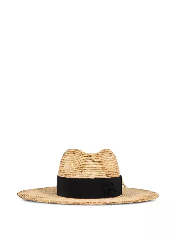 Ruslan Baginskiy Wheat-embellished Fedora Hat