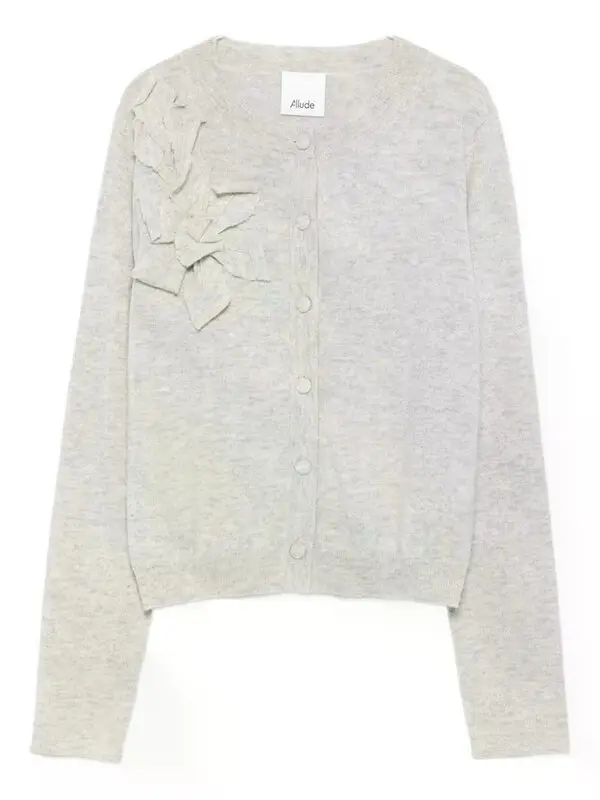 ALLUDE Flower-embellished Cardigan