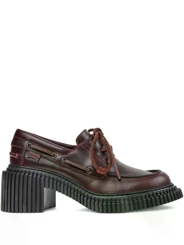 Camper Pix London Lace-up Platform Loafers - Red
