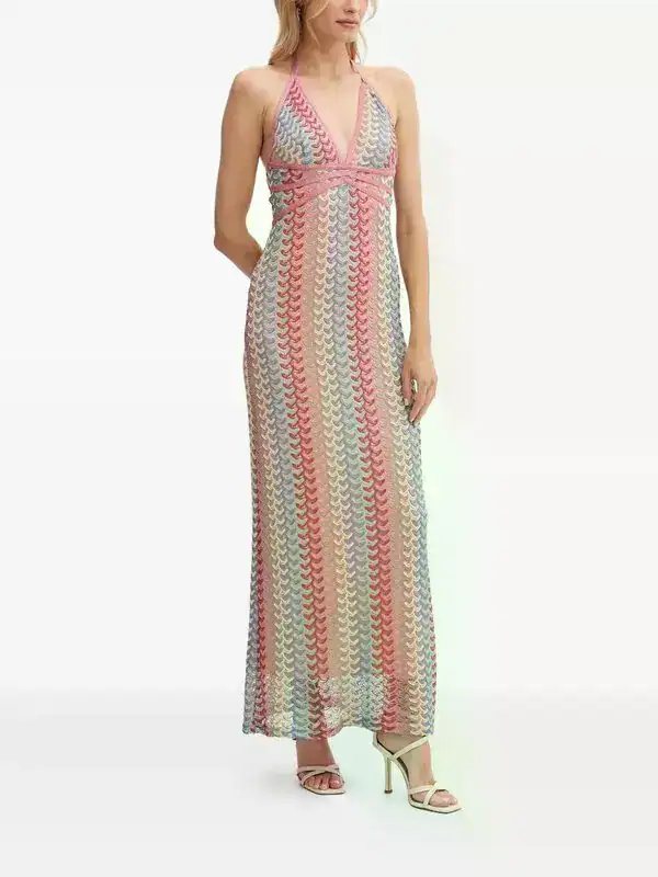 Guess Halterneck Crochet Maxi Dress In Pink - 19% Off | Editorialist