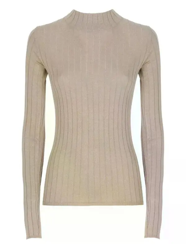 Brunello Cucinelli Lurex Ribbed Sweater - Neutrals