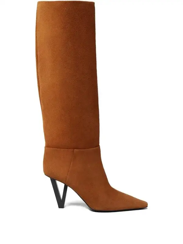 Versace Pointed-toe Knee-high Boots - 1ni00 Brown