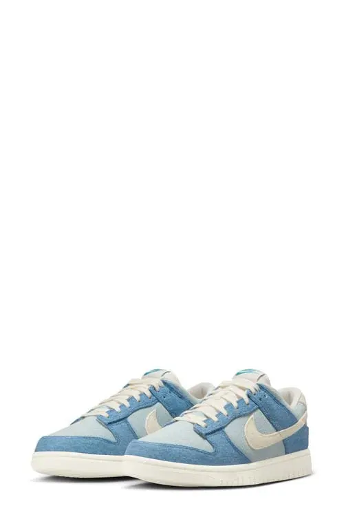 Nike Dunk Low Denim Basketball Sneakers - Smokey Blue/ivory/denim