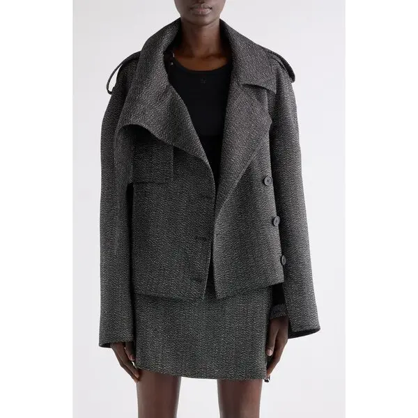 COURREGES Oblique Caviar Wool Coat
