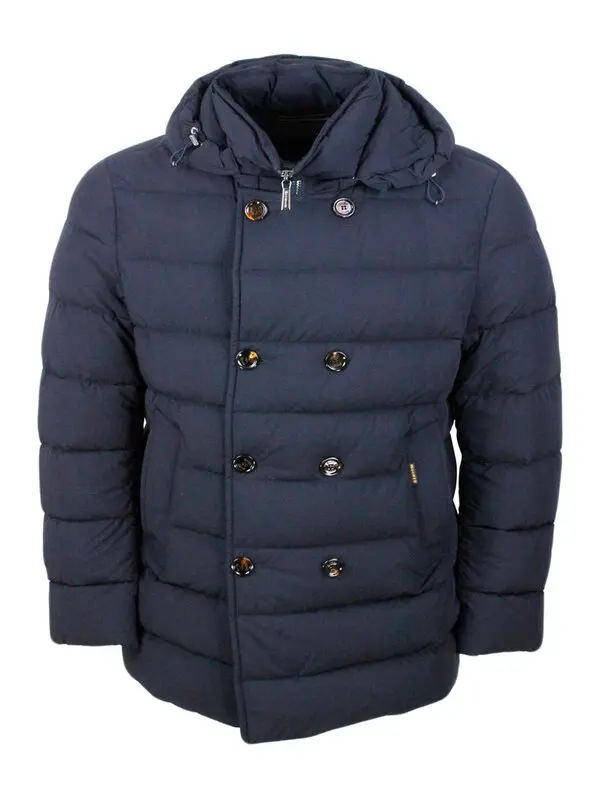 MOORER Florio-knu0402 Coat - Dark Blu
