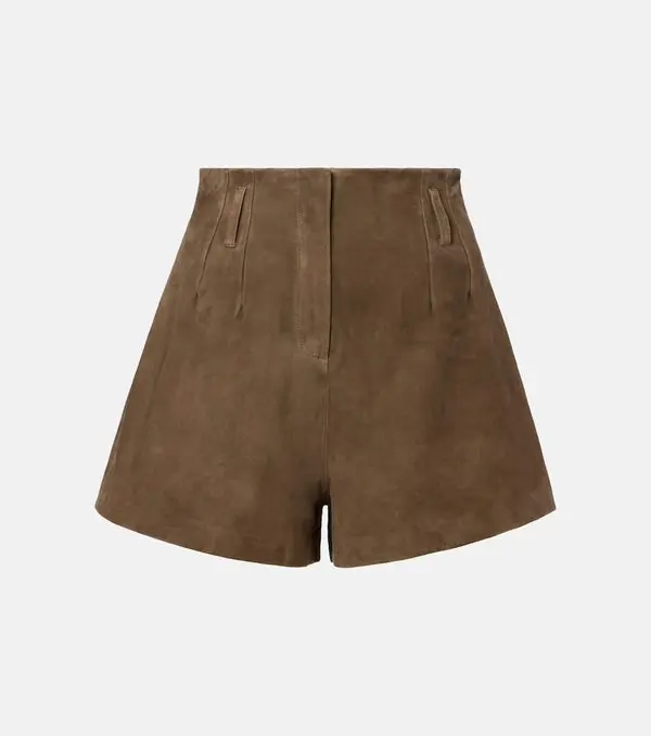 THE FRANKIE SHOP Lise High-rise Suede Shorts - Brown