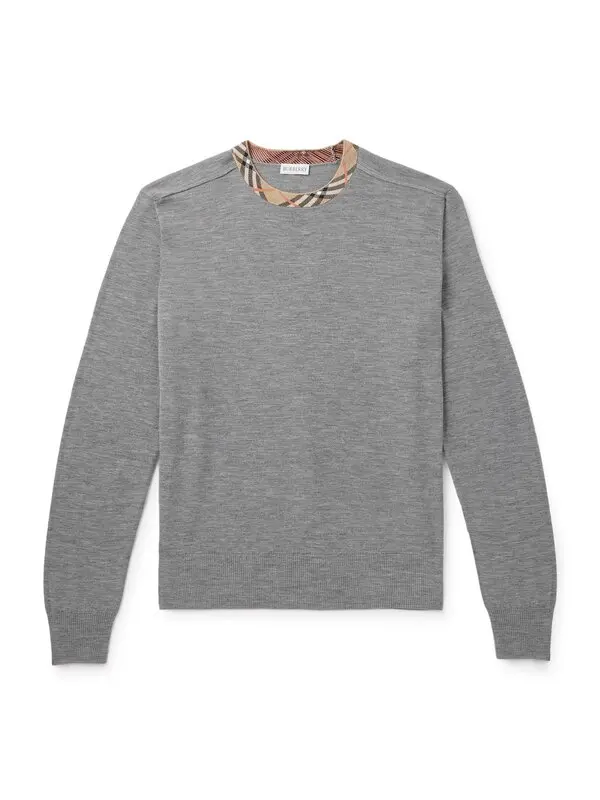 Burberry Slim-fit Wool Sweater - Gray