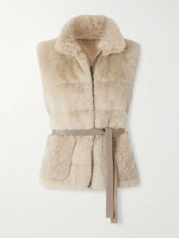 Moncler Joui Belted Down Gilet - Brown