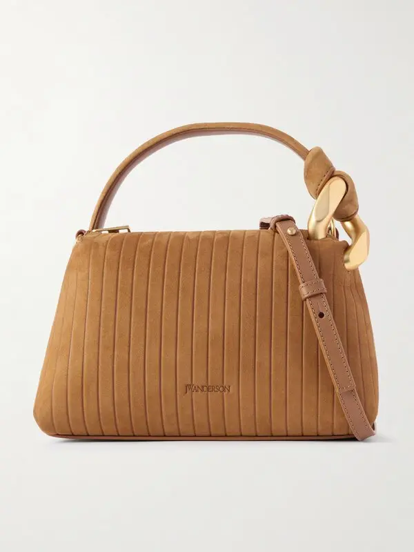JW Anderson Jwa Corner Small Chain-embellished Shoulder Bag - Brown