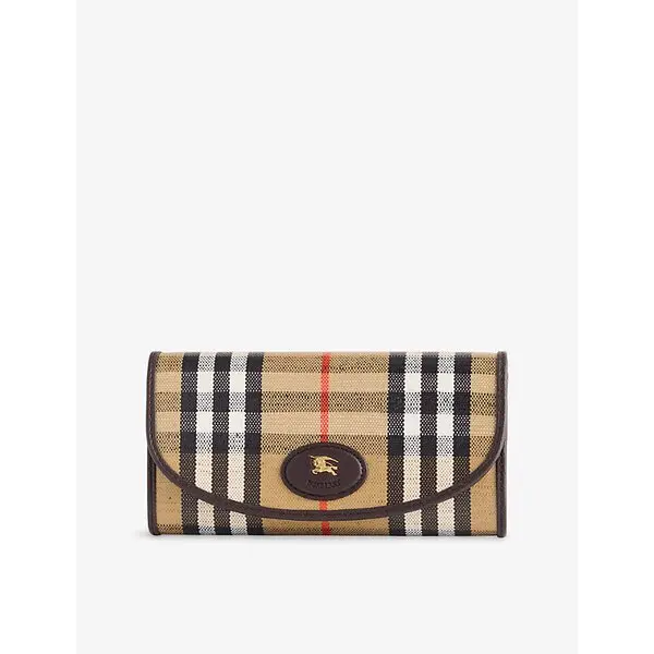 Burberry Highlands Continental Cotton-blend Wallet - Sand