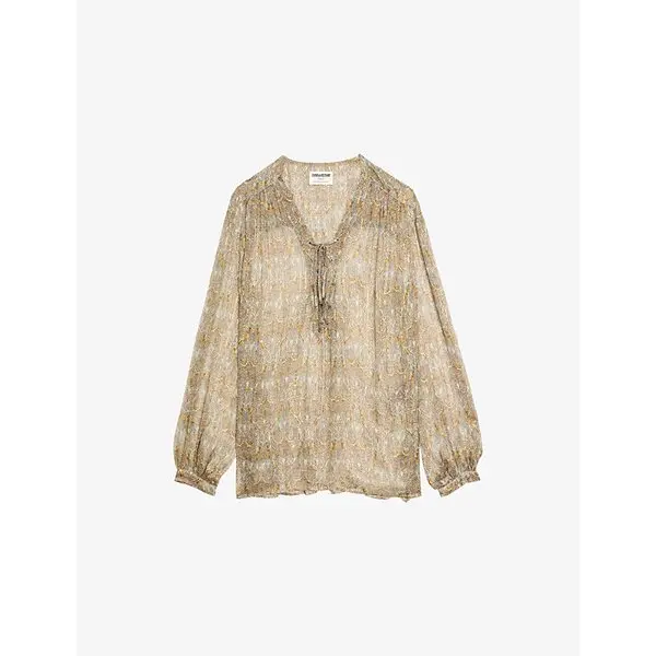 Zadig&Voltaire Metallic-stripe Chiffon Blouse - Cloud