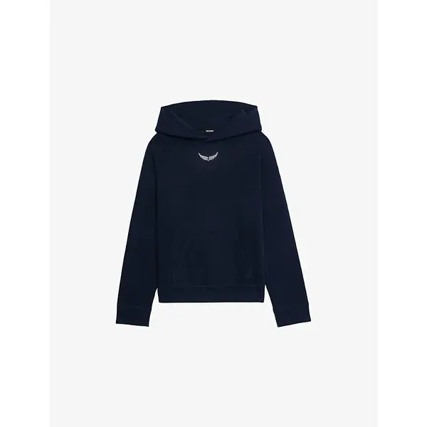 Zadig&Voltaire Rhinestone-embellished Cotton-blend Hoody - Encre