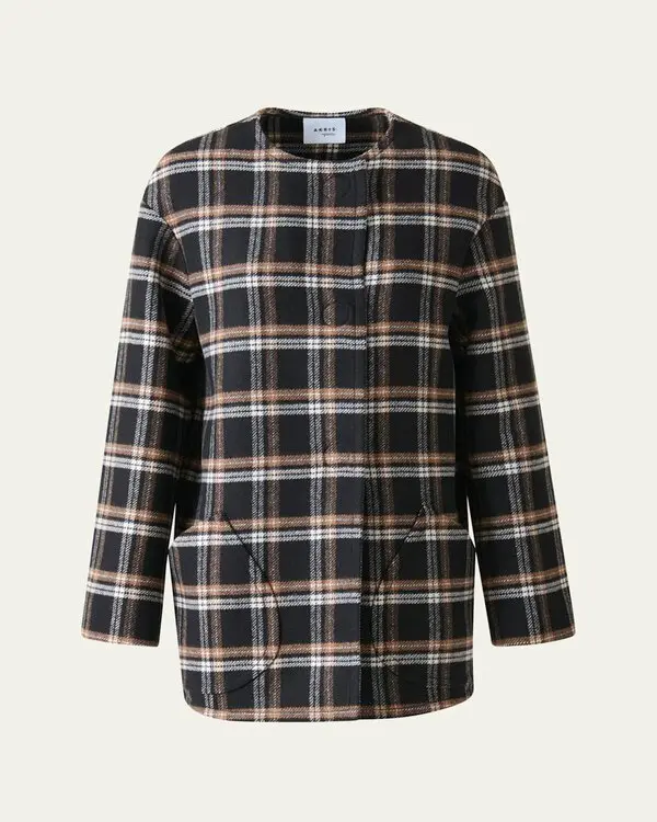 Akris Plaid Wool Coat