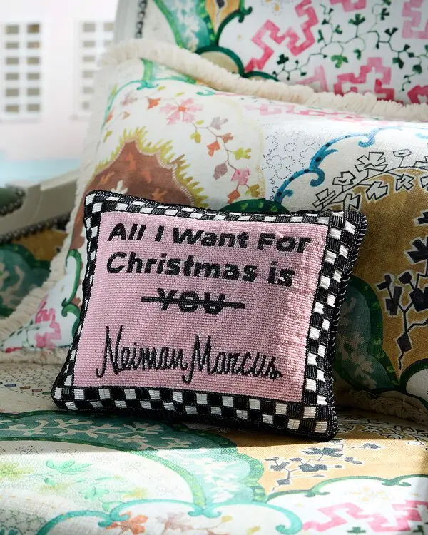 SUDHA PENNATHUR All I Want For Christmas Is Beaded Pillow, 9" X 11