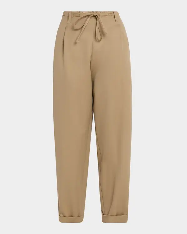 Maria Mcmanus Pleated Straight-leg Drawstring Trousers