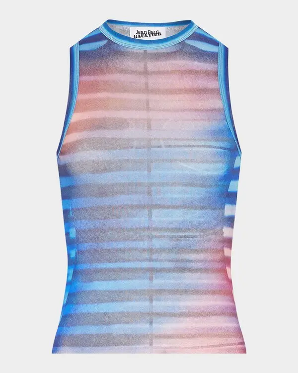 Jean Paul Gaultier Printed Mesh Tank Top