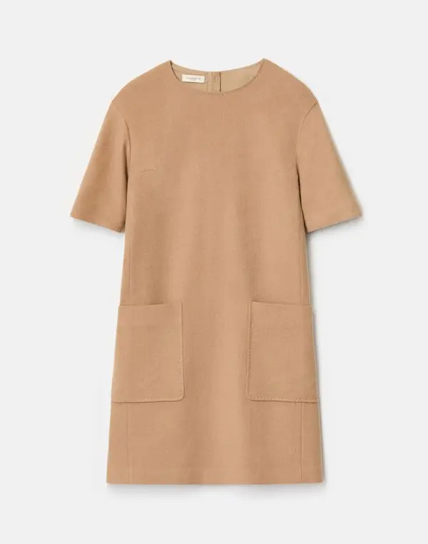 Lafayette 148 New York Shift Dress With Patch Pockets - Camel