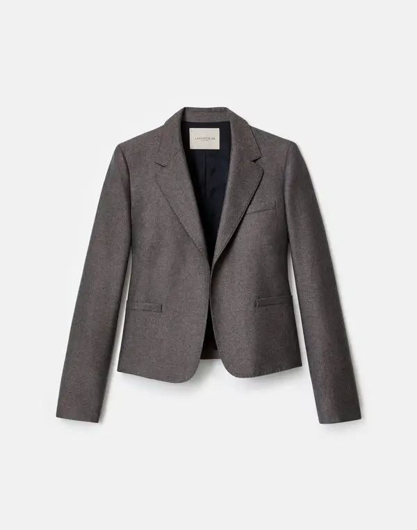 Lafayette 148 New York Wool Twill Cropped Blazer