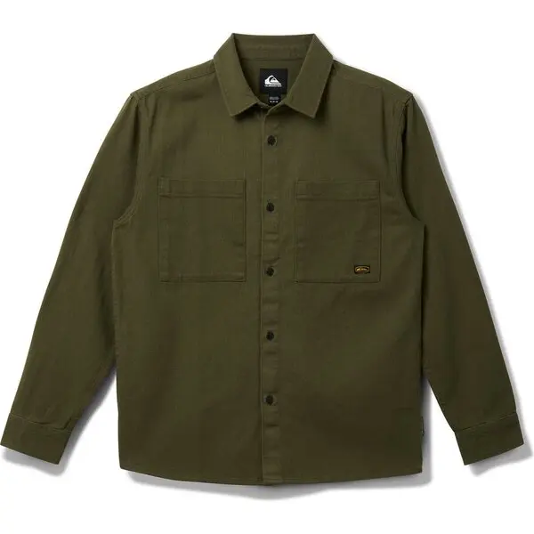 Quiksilver Herson Cotton Twill Buton-up Overshirt - Grape Leaf