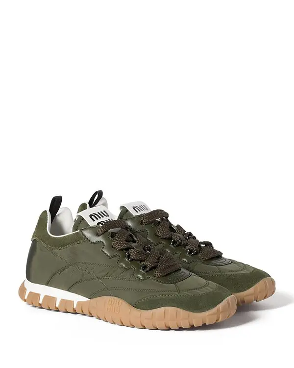Miu Miu Allacciate Sneakers - Loden