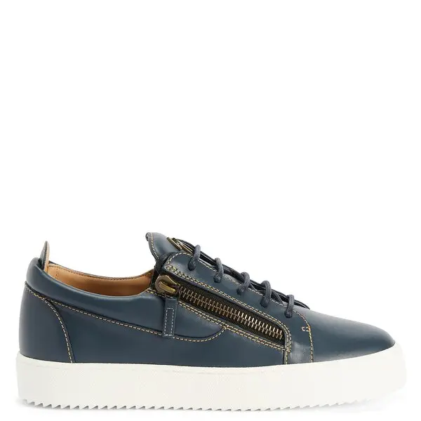 GIUSEPPE ZANOTTI Leather Low-top Sneakers - Blue
