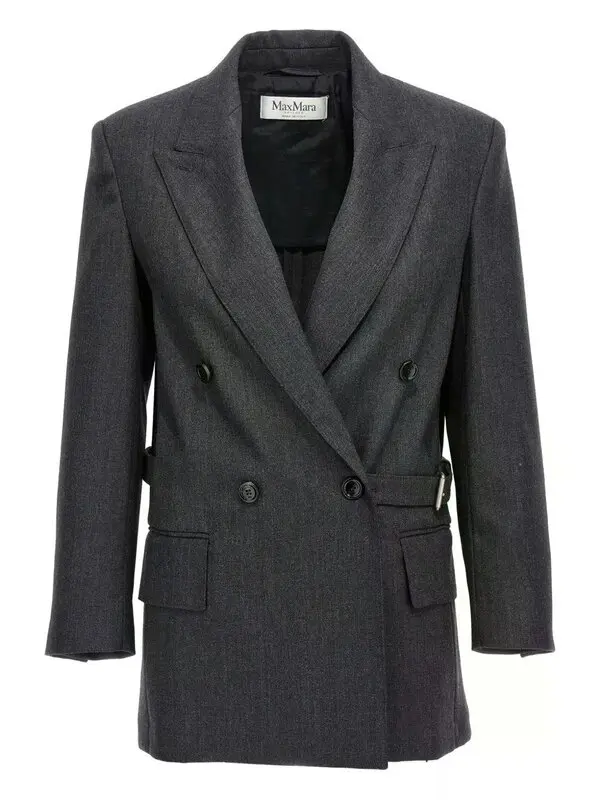 Max Mara Peak-lapel Double-breasted Blazer - Grey