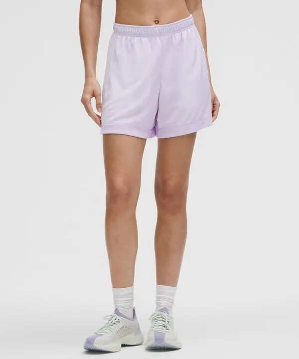 Lululemon Double-layered Mesh Mid-rise 5" Shorts - Lavender Frost/elixir