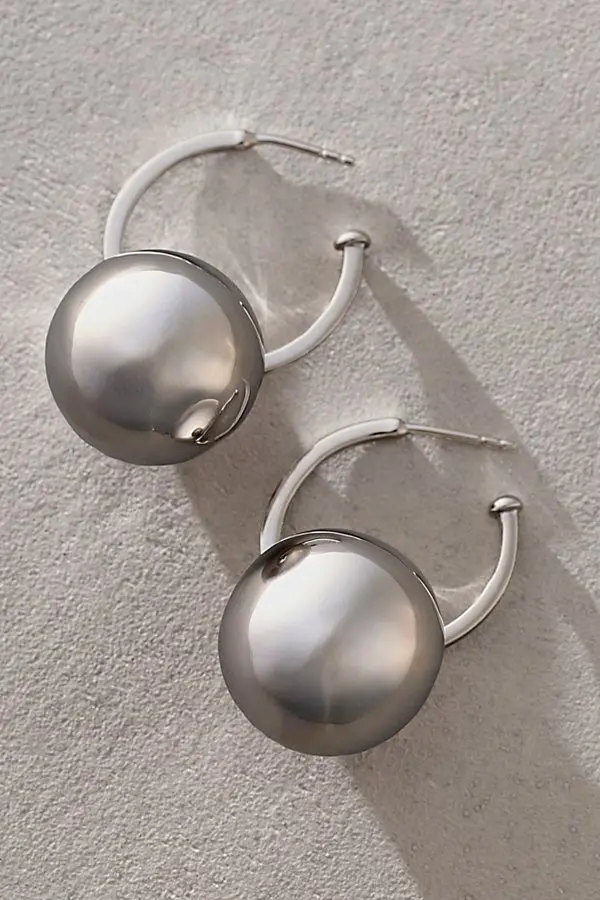 PAULA ROSEN Sphere Hoop Earrings