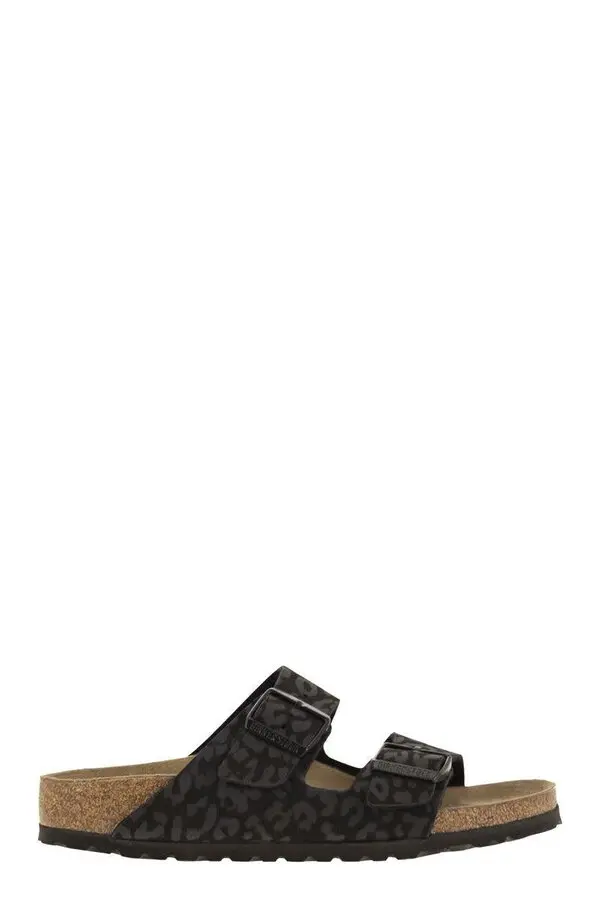 BIRKENSTOCK Arizona Leopard Print Sandals - Black
