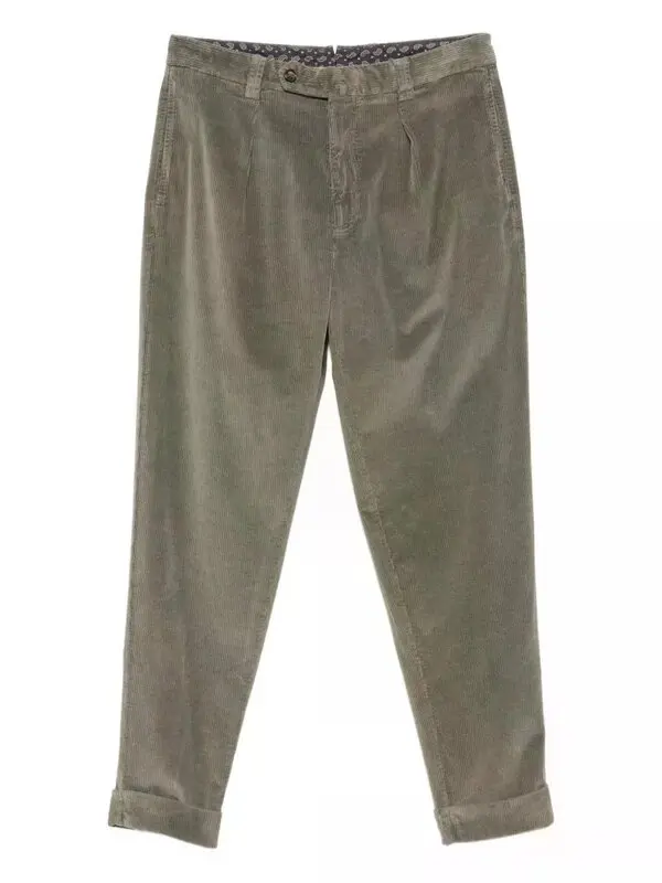 BERWICH Pleated Corduroy Trousers - Green