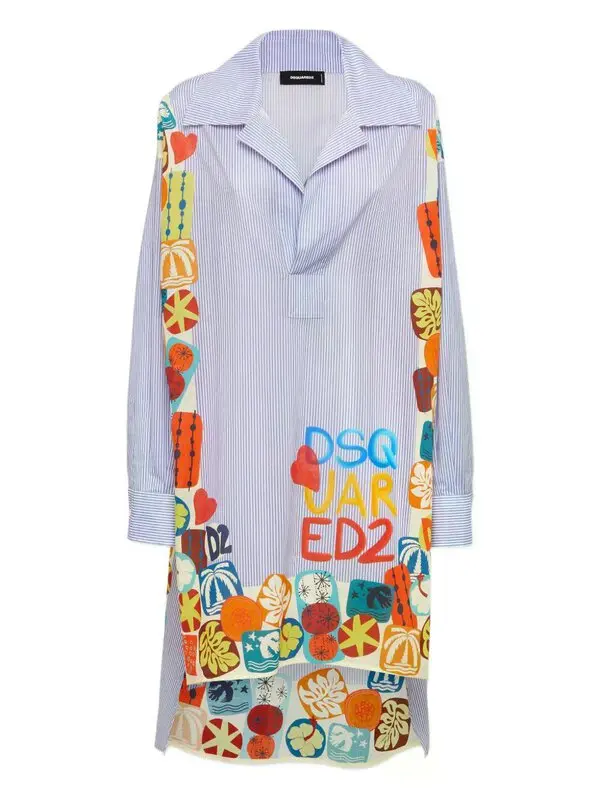 Dsquared2 Cotton Midi Shirt Dress