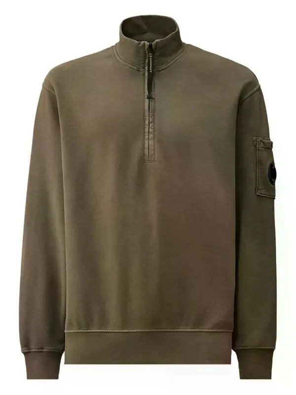 C.P. COMPANY Half-zip Lens-pocket Sweatshirt - Brown