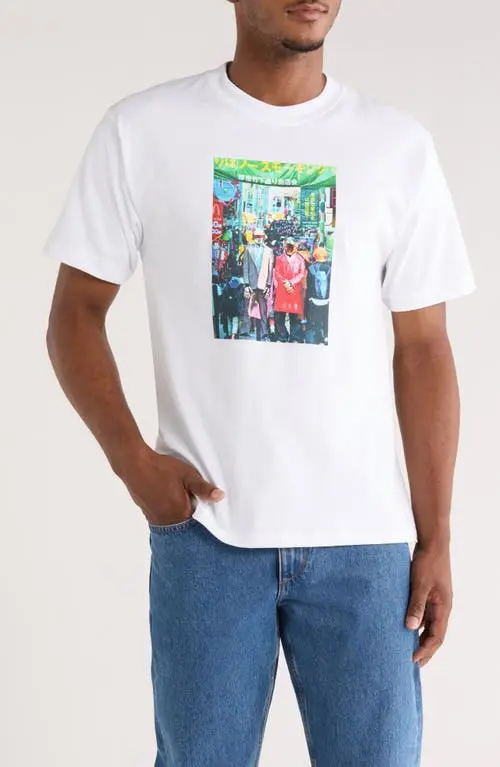 PLEASURES Harajuku Cotton Graphic T-shirt - White