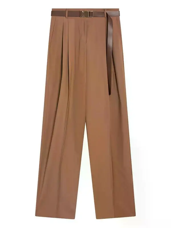 Max Mara Pleated Wide-leg Trousers - Brown