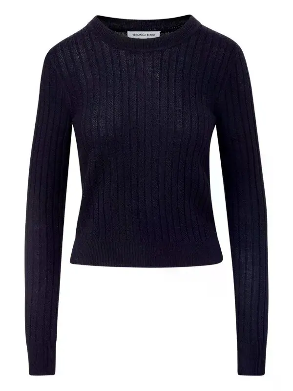 Veronica Beard Cheval Ribbed Crew-neck Sweater - Blue