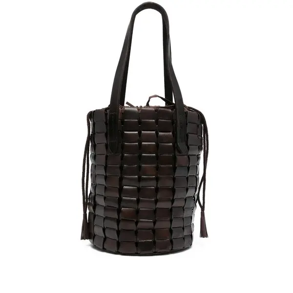 Dragon Diffusion Woven Leather Tote - Brown