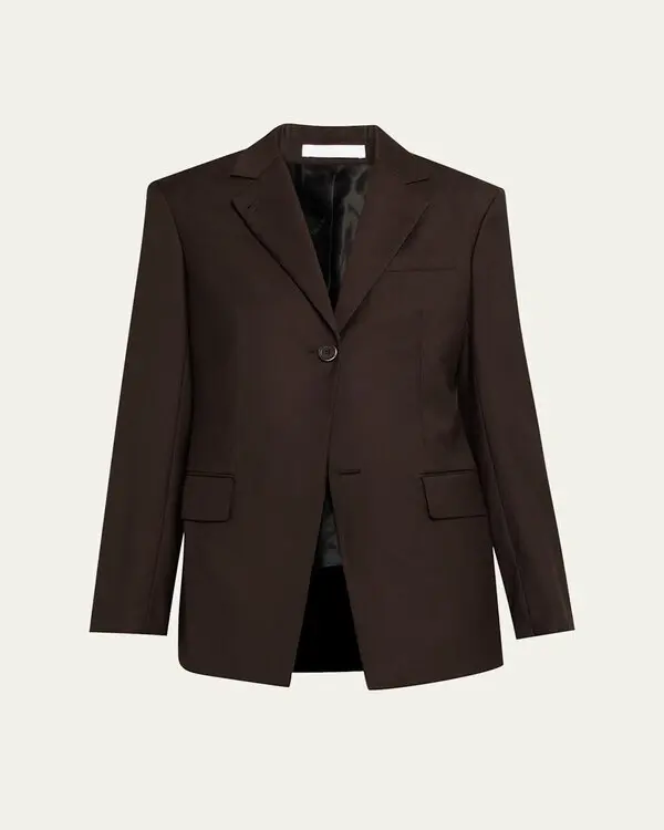 Helmut Lang Cut-away Blazer - Dark Chocolate - D0x