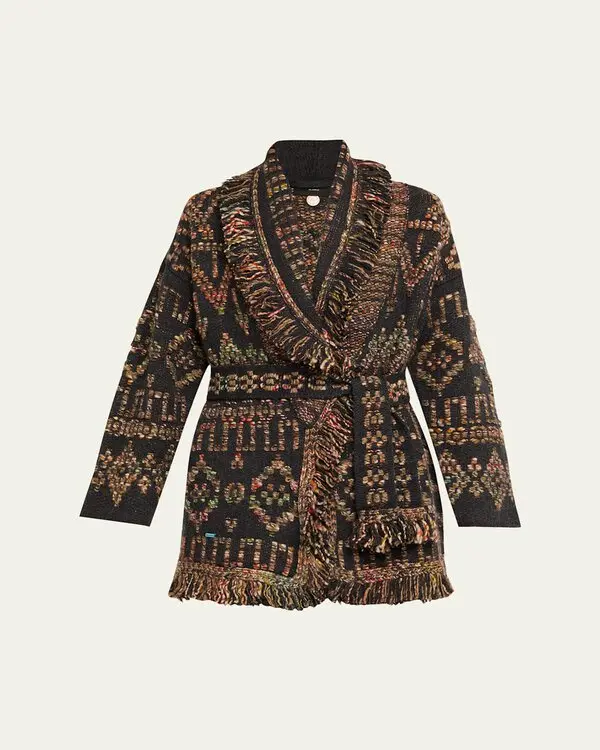 Alanui Grunge Beat Wrap Cardigan - Charcoalmulticolor