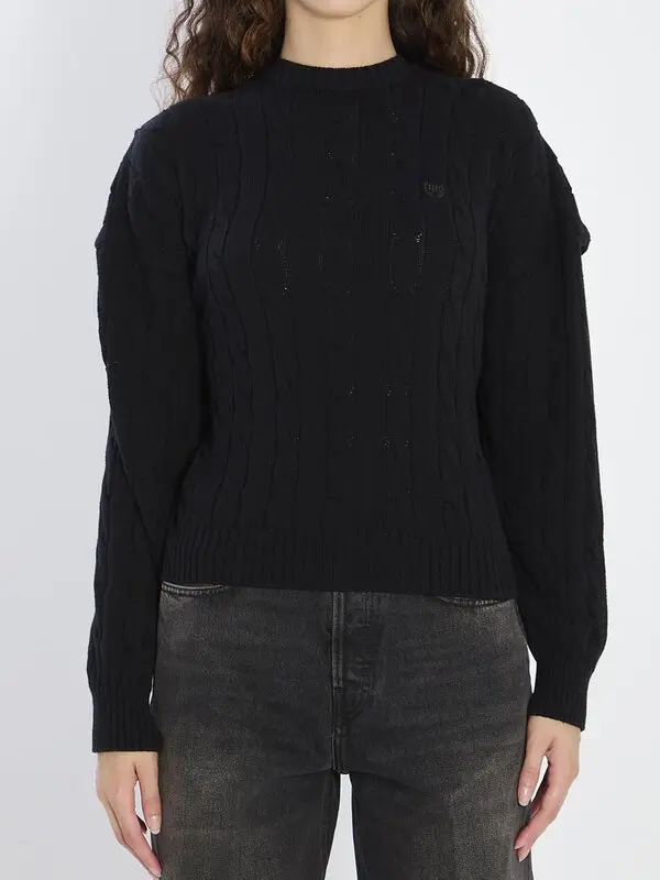 Balenciaga Logo Appliqué Cotton Sweater