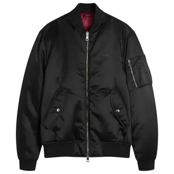 Gucci Heavy Nylon Canvas Bomber Jacket - Black | Editorialist