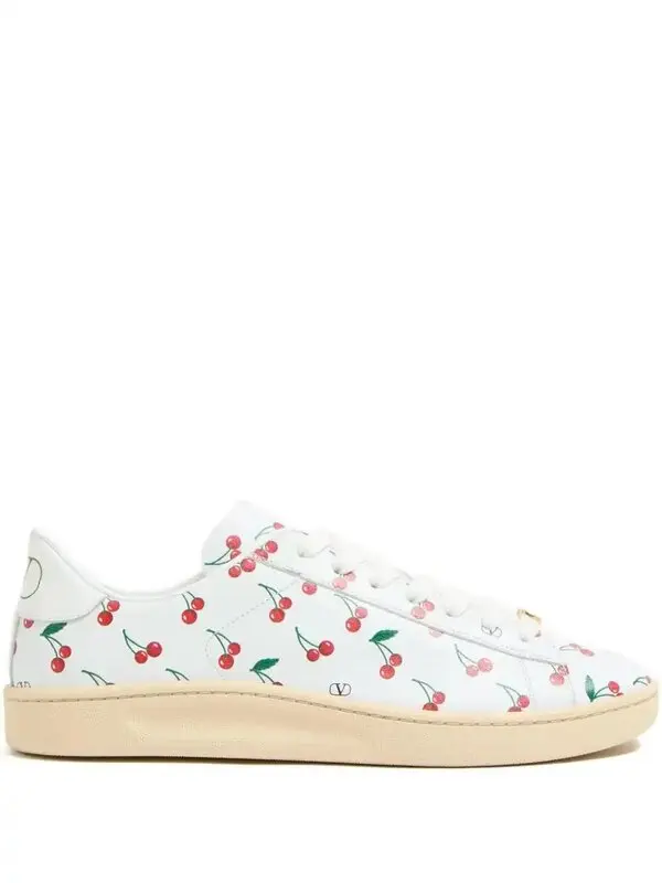Valentino Garavani Royco Cherry-print Low-top Sneakers - Csv White