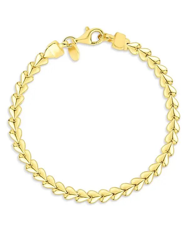 MOON & MEADOW 14k Yellow Heart Link Bracelet