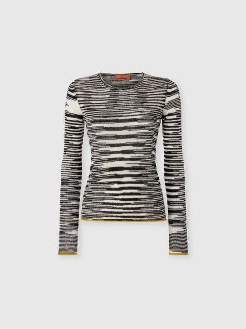 Missoni Crew Neck Sweater With Flame Pattern - Black & White