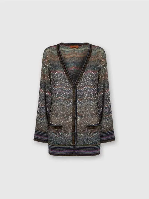 Missoni Oversized V-neck Cardigan With Zigzag Pattern - Multicoloured